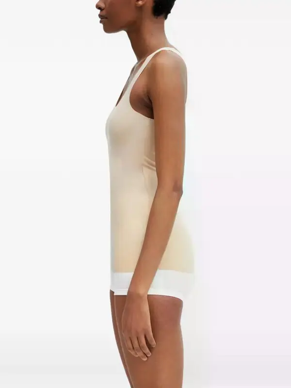 MAISON MARGIELA Beige Logo Print Tank Top