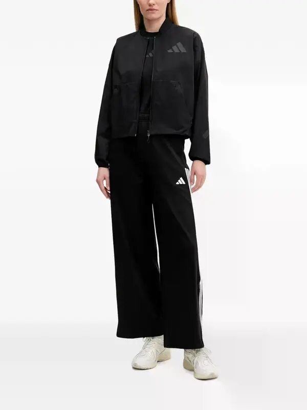 Adidas Logo Print Side Stripe Track Pants - Black