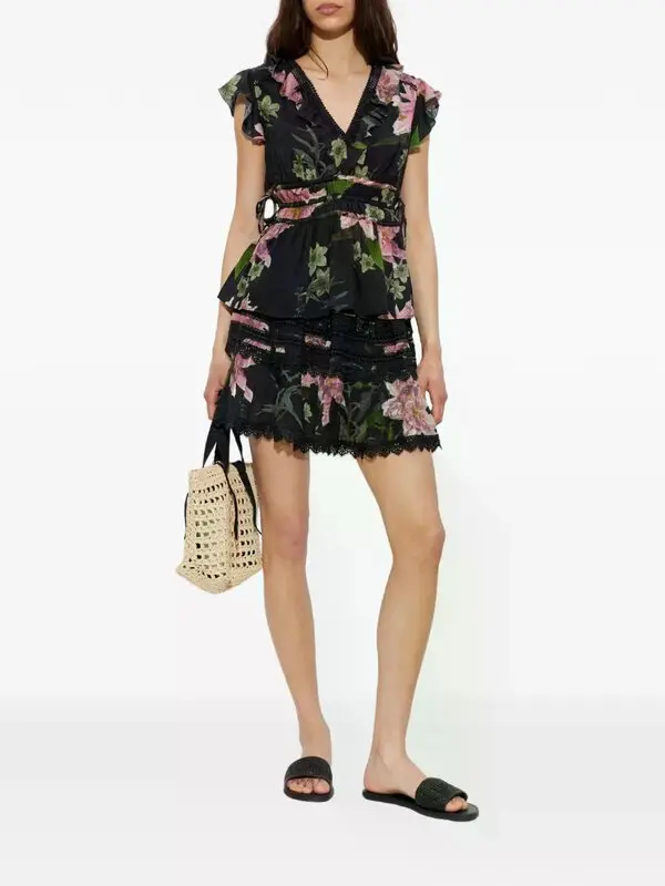 ALLSAINTS Canto Floral Print Ruffled Top
