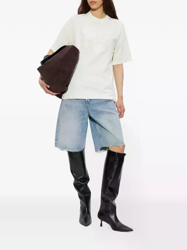 ALLSAINTS Aki Distressed Raw-hem Denim Shorts