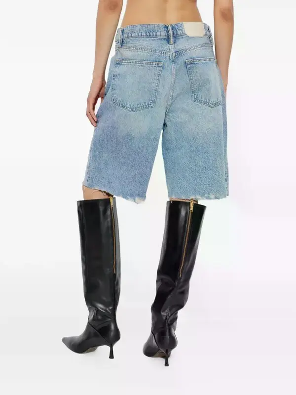 ALLSAINTS Aki Distressed Raw-hem Denim Shorts