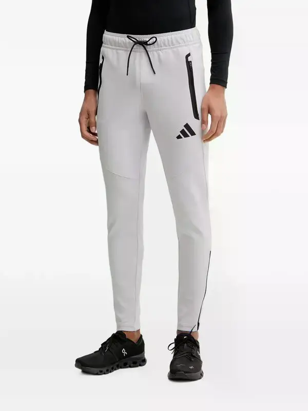 Adidas Logo-print Zip-cuff Track Pants - Grey
