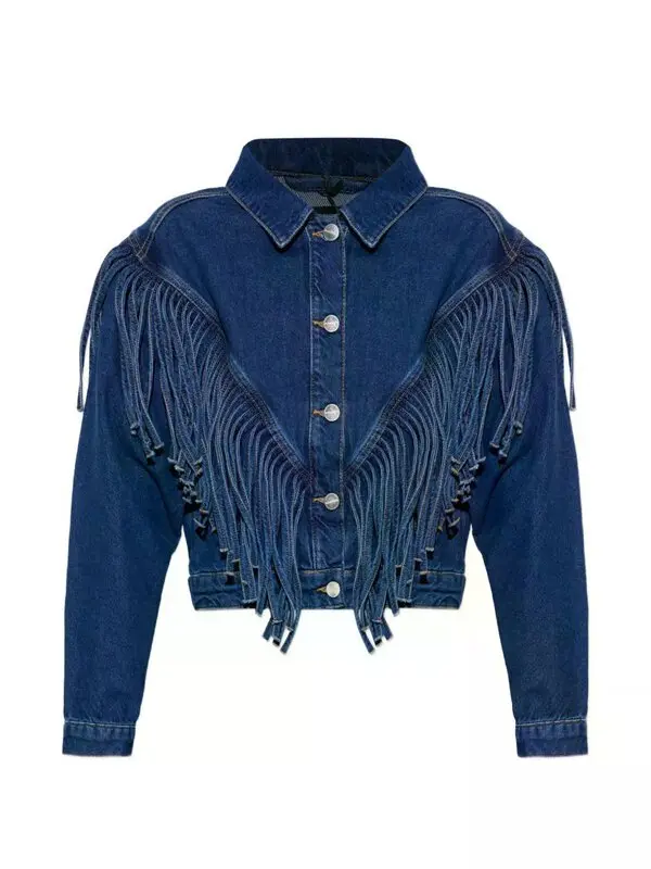 ALLSAINTS Marlene Tassel-trim Denim Jacket - Blue