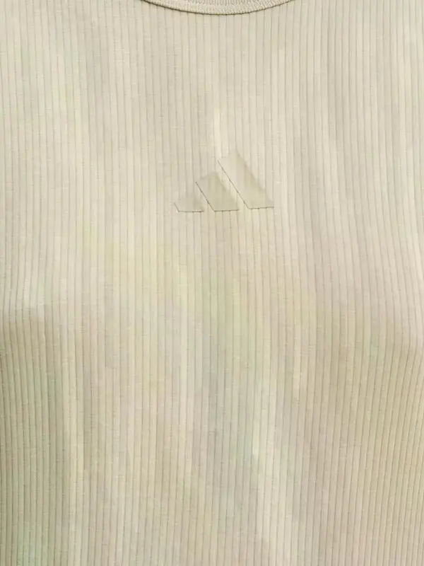 Adidas Ribbed Knit Logo Patch Midi Dress
