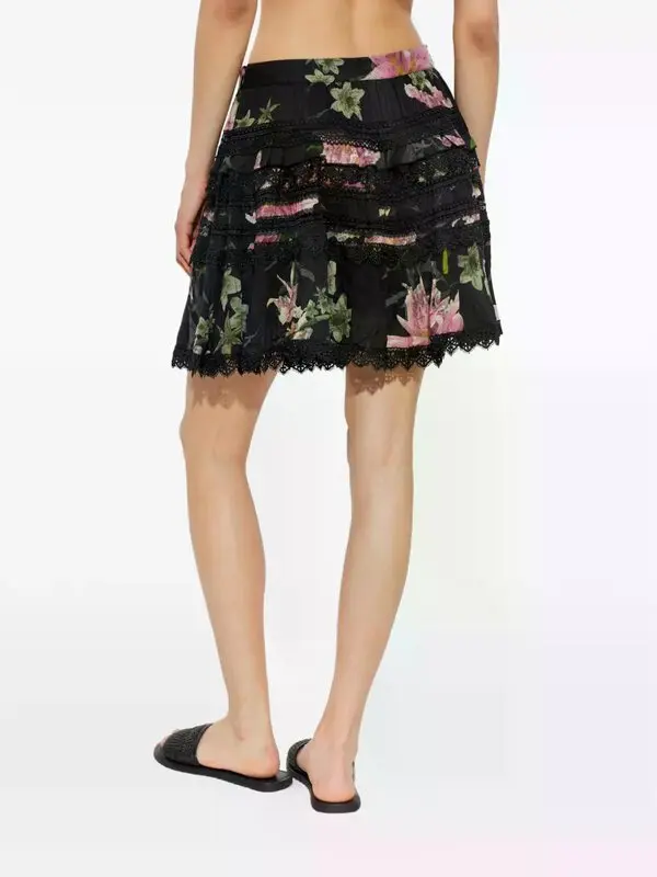 ALLSAINTS Zora Tiered Mini Skirt - Black