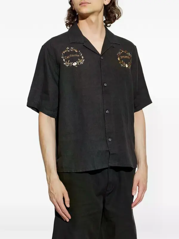 ALLSAINTS Klavicle Embroidered Short-sleeve Shirt