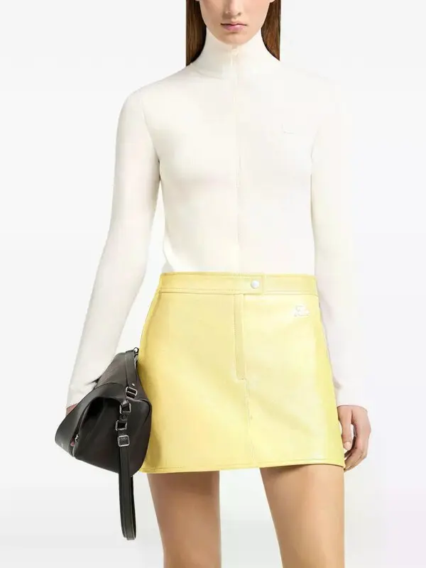 COURREGES Vinyl-effect A-line Mini Skirt