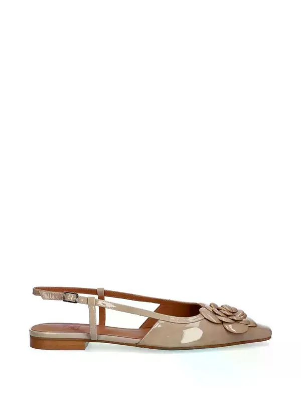 BILLI BI Slingback Ballet Flats With Floral Detail - Neutrals