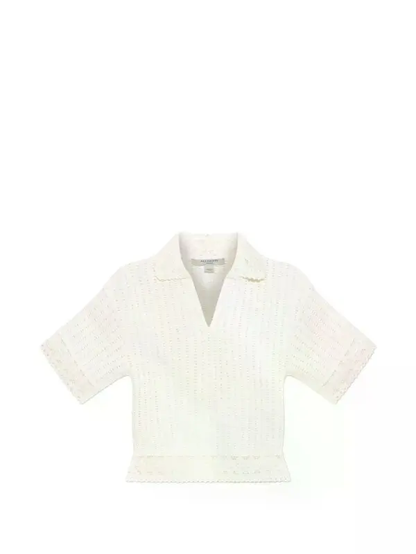 ALLSAINTS Elma Crochet Knit Top - Neutrals