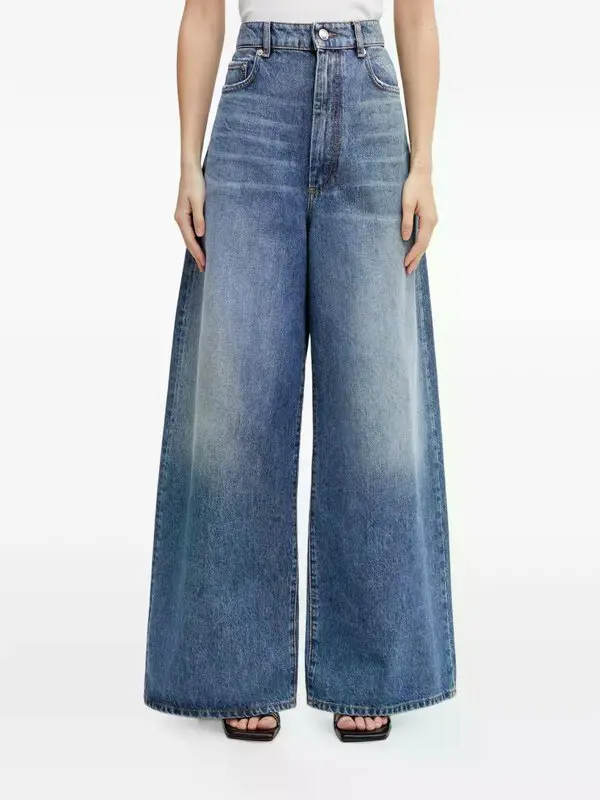 Sportmax Faded Effect Wide-leg Jeans