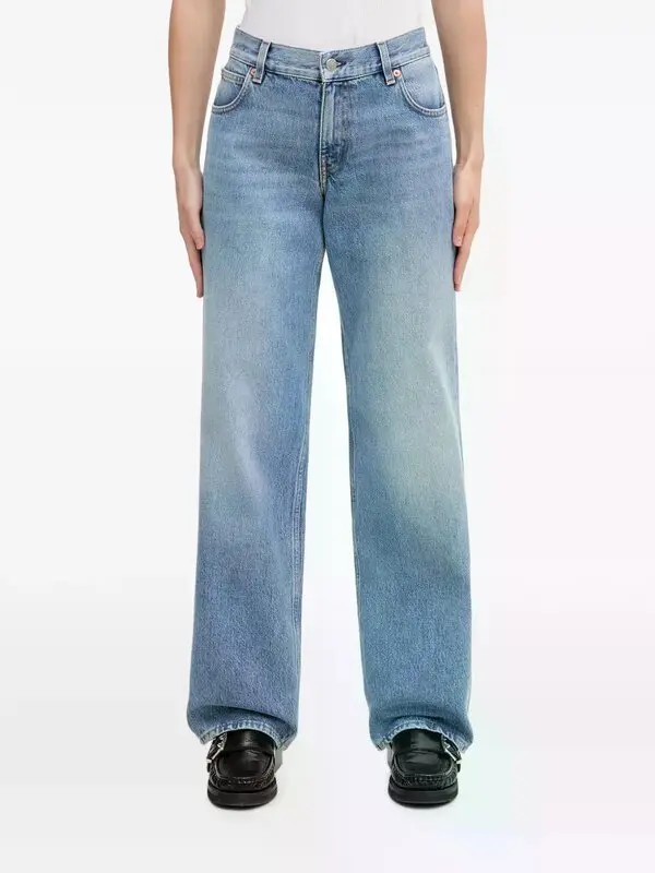 SPORTY & RICH Light Wash Wide-leg Jeans - Blue