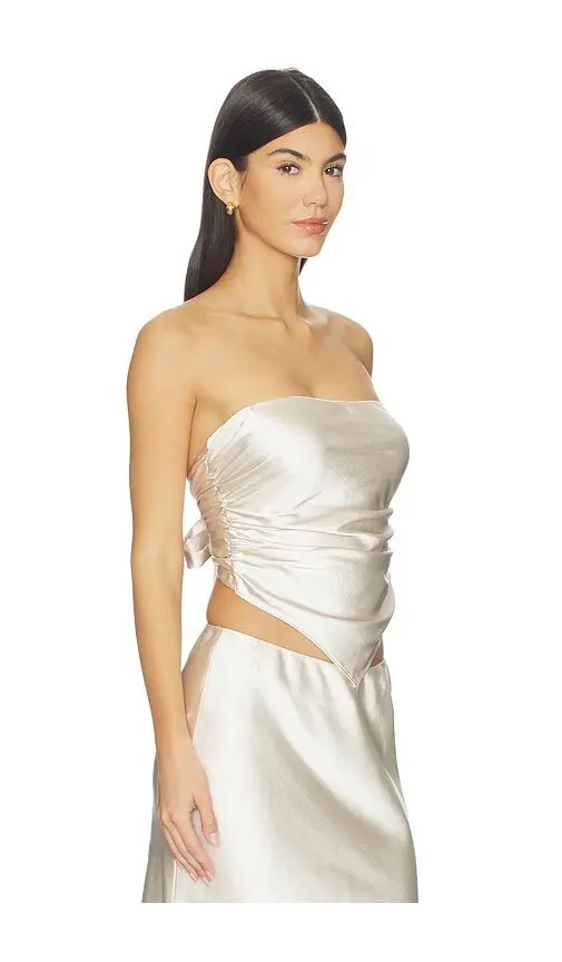NIA Giacomo Asymmetrical Satin Top