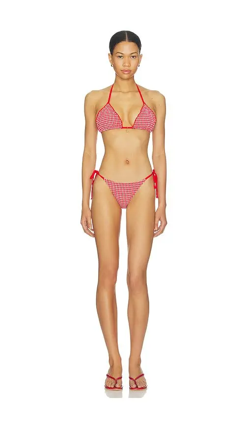 MORE TO COME Briony Bikini Top In Red