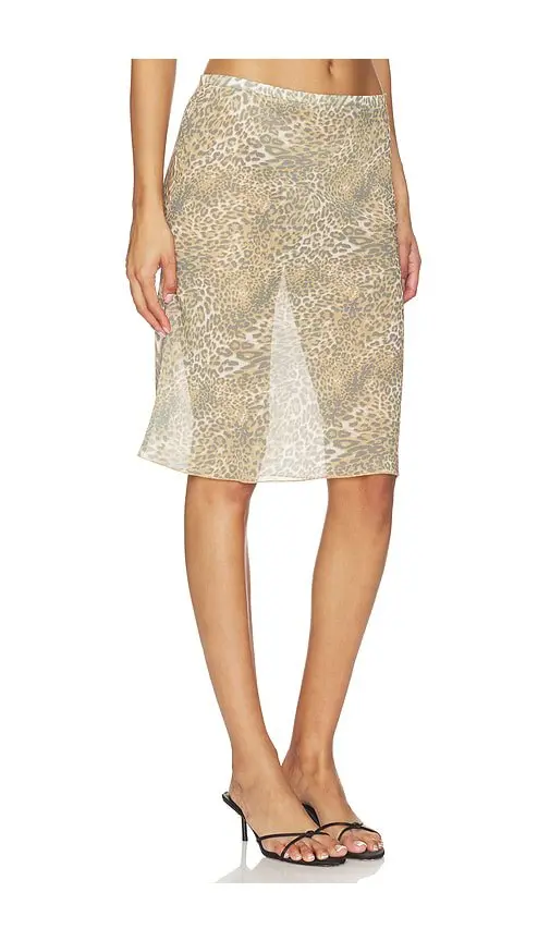 Lioness Shoreline Midi Skirt In Brown