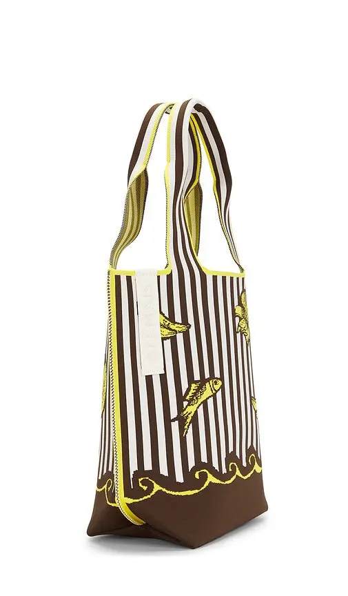 ALEMAIS Mona Jacquard Shopper Tote In Yellow,brown