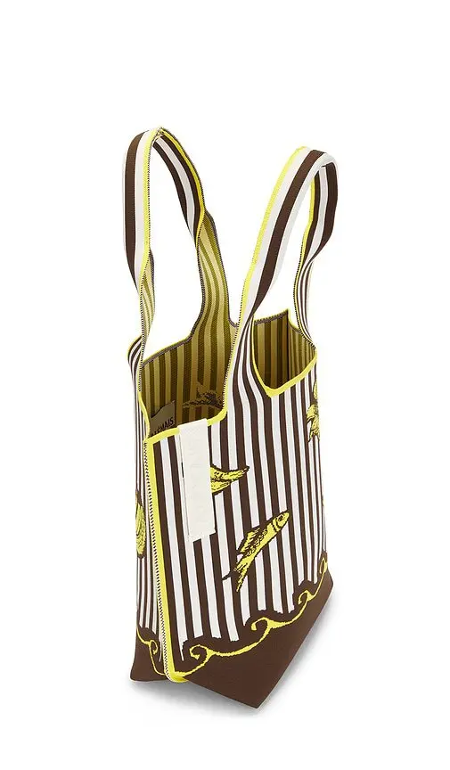 ALEMAIS Mona Jacquard Shopper Tote In Yellow,brown