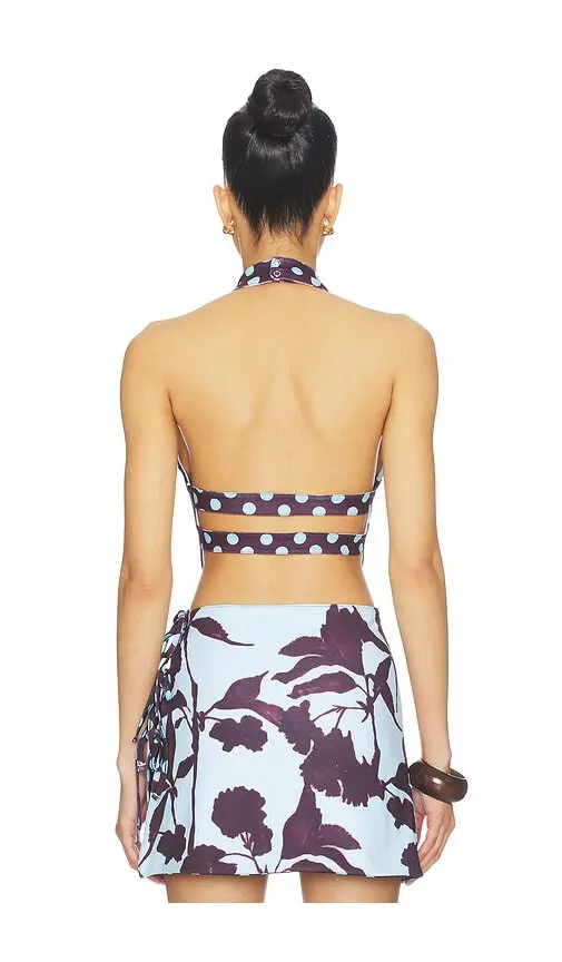SUSMIE'S Lottie Reversible Top In Chocolate,blue