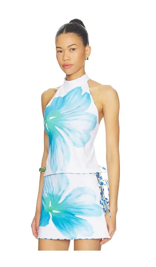 SUSMIE'S Suavecito Reversible Top In White,blue