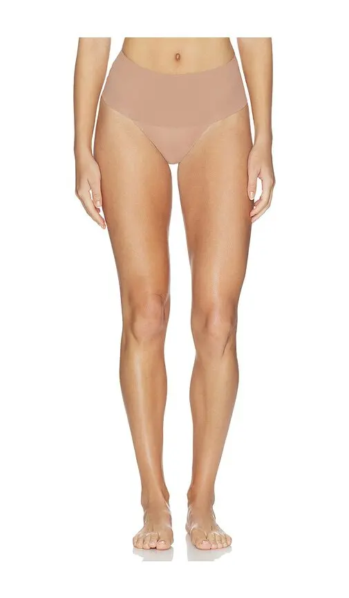 Spanx Supersmooth Undie-tectable Thong In Brown - Cinnamon