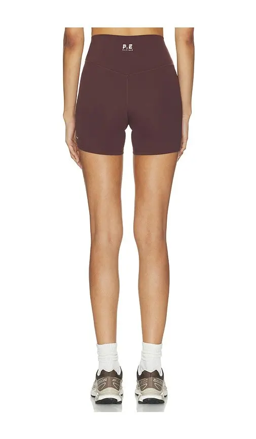 P.E Nation Bike Shorts - Mahogany