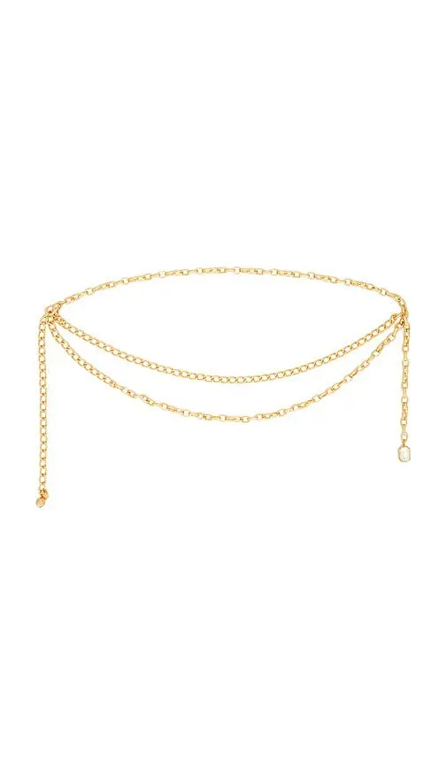Ettika Crystal Pendant Chain Belt In Metallic - Gold