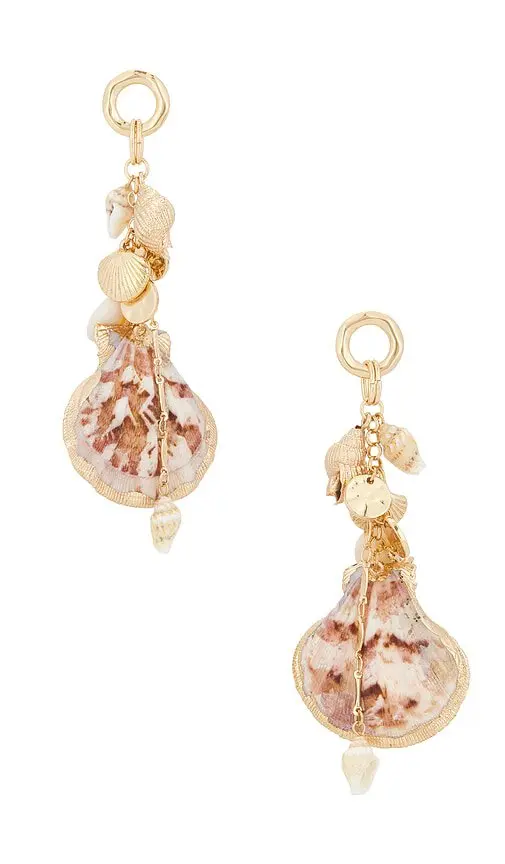 Ettika Mermaid Tears Cascading Shell Earrings - Gold