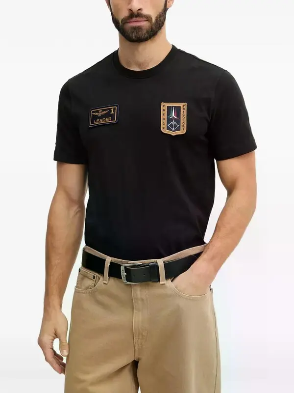 AERONAUTICA MILITARE Frecce Tricolori Patch-detail T-shirt - Black