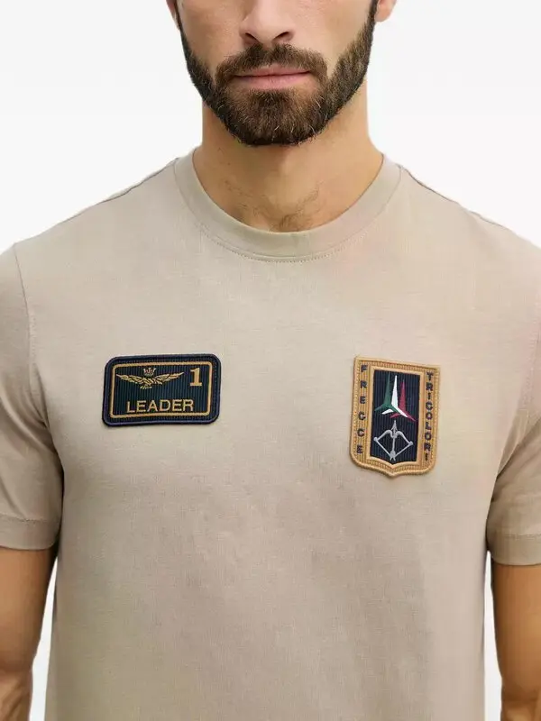 AERONAUTICA MILITARE Frecce Tricolori Patch-detail T-shirt - Neutrals