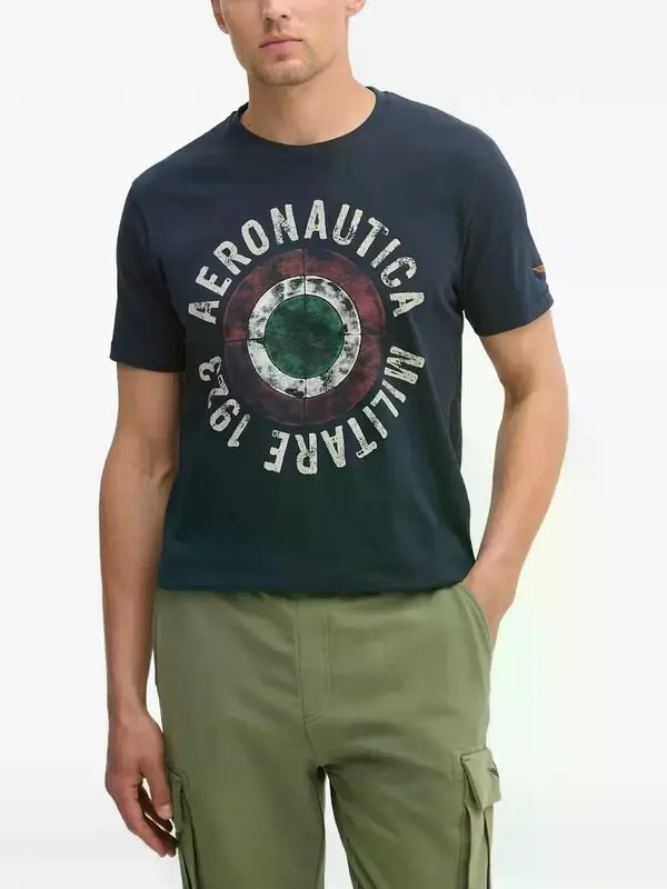 AERONAUTICA MILITARE Graphic-print Cotton T-shirt - Blue