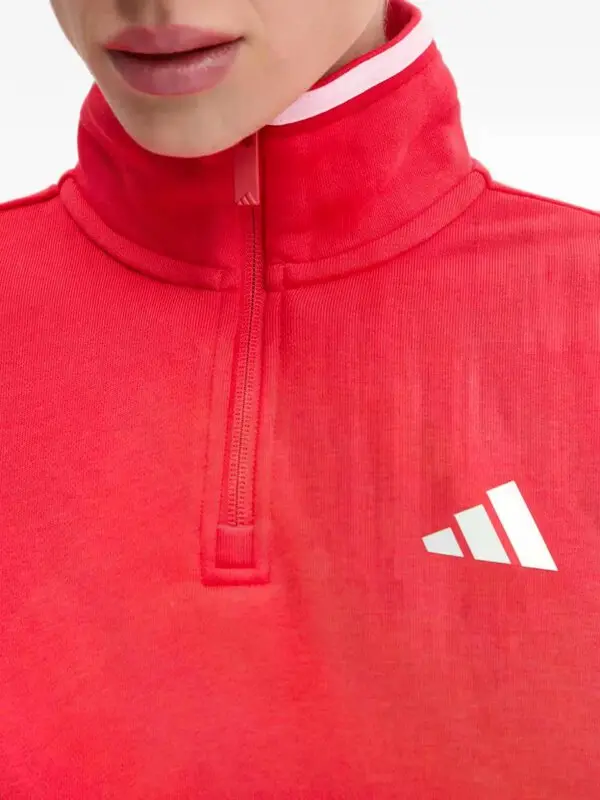 Adidas Logo Print Quarter-zip Sweater