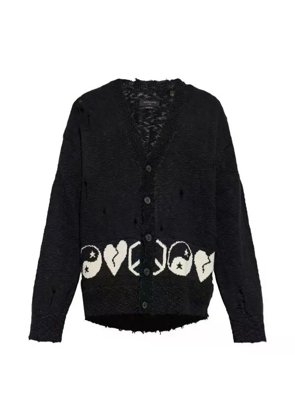 ALLSAINTS Tabua Distressed Cardigan - Black