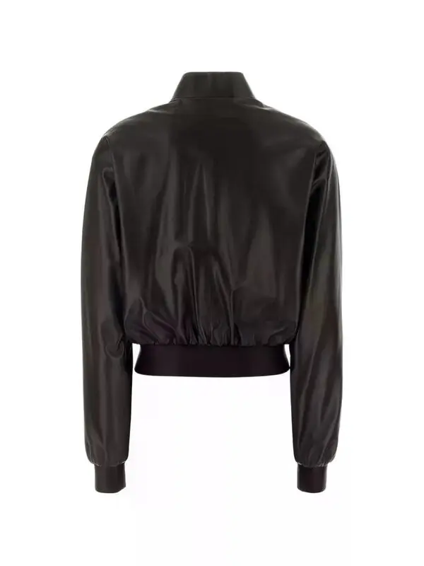 Gucci High-neck Leather Bomber Jacket