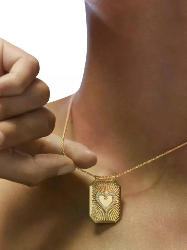 MARIE LICHTENBERG 18k Yellow Diamond Heart Scapular Necklace