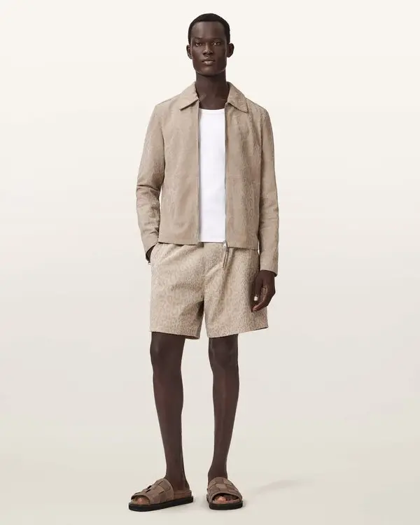 ALLSAINTS Hockley Suede Animal Print Jacket