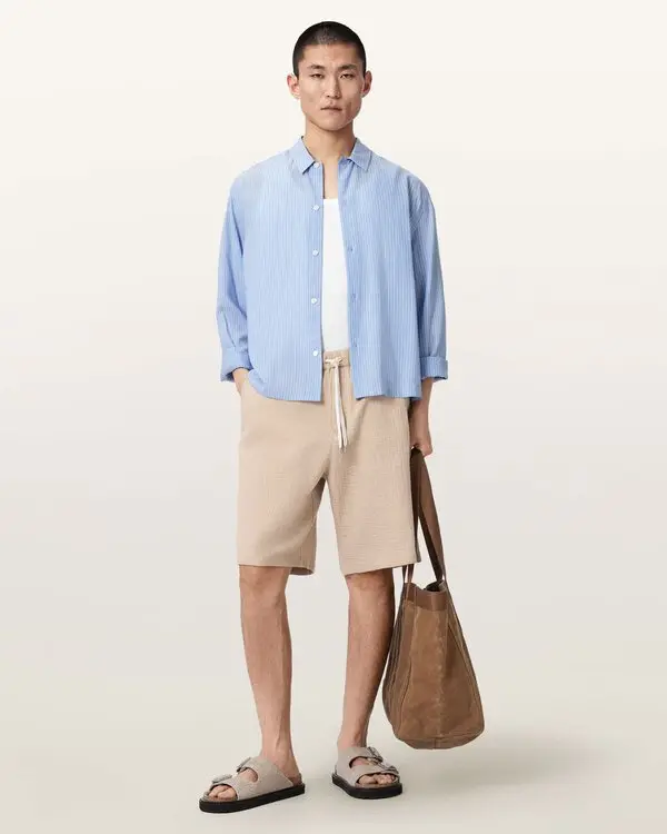 ALLSAINTS Taiko Relaxed Fit Shorts - Brown