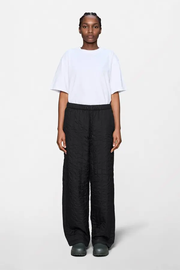 Rains Banja Liner Wide Leg Quilted Pants