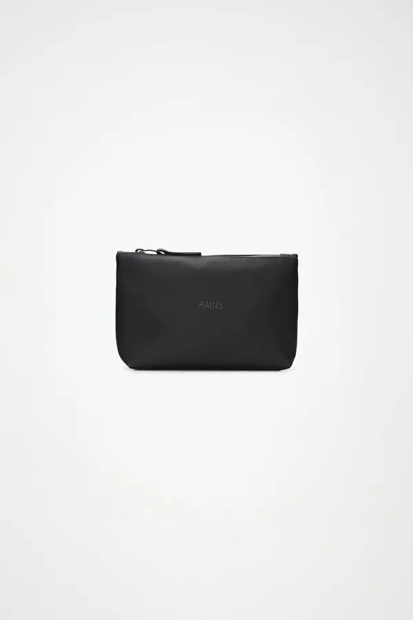 Rains Cosmetic Bag In Waterproof Pu - Black