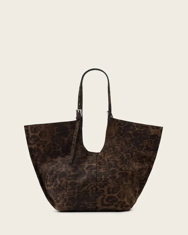 ALLSAINTS Ara Leopard Print Tote Bag - Brown