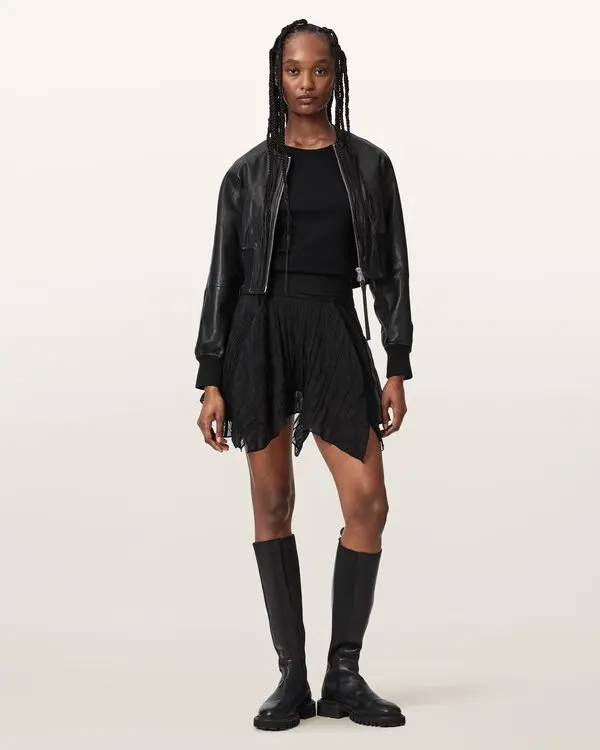 ALLSAINTS Asal Asymmetric Mini Skirt