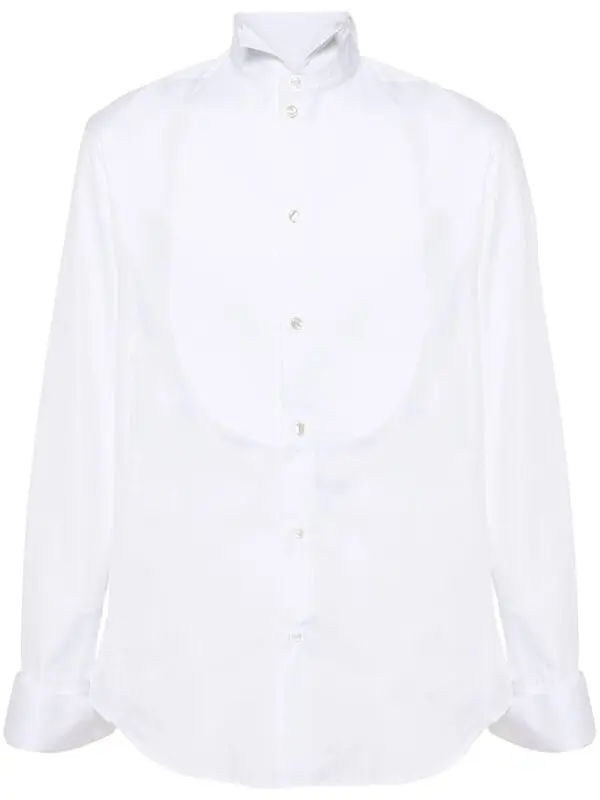 Giorgio Armani Cotton Smoking Shirt - White