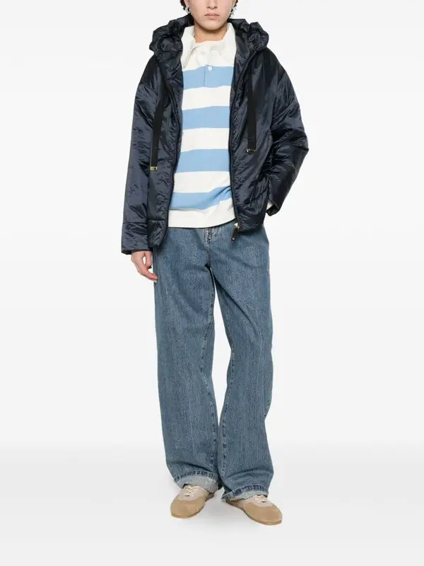 Max Mara Nylon Hooded Blouson Jacket - Blue