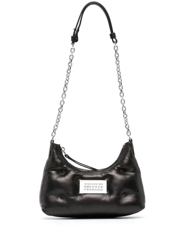 MAISON MARGIELA Glam Slam Micro Leather Hobo Bag - Black