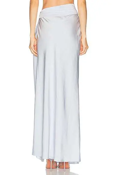 Lapointe Lightweight Satin Asymmetric Maxi Skirt