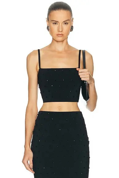 Carolina Herrera Embellished Cropped Top