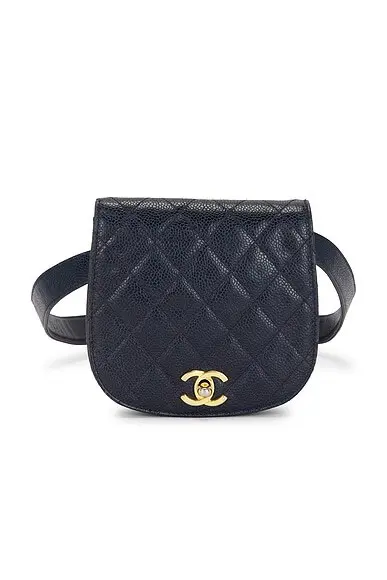 Chanel Quilted Caviar Leather Belt Bag With Gold Tone Hardware