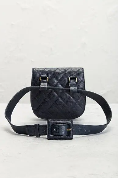 Chanel Quilted Caviar Leather Belt Bag With Gold Tone Hardware
