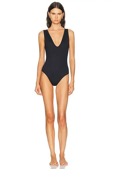 Loulou De Saison Gianna U-neckline Swimsuit - Black