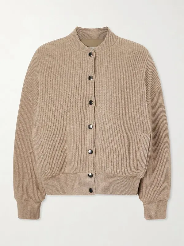 Brunello Cucinelli Cashmere Bomber Jacket - Brown