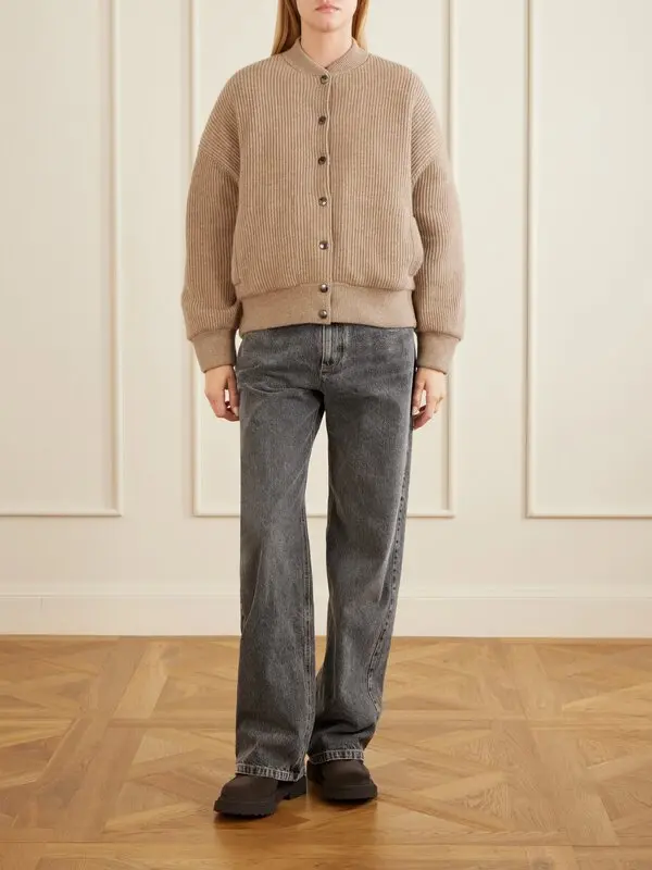 Brunello Cucinelli Cashmere Bomber Jacket - Brown
