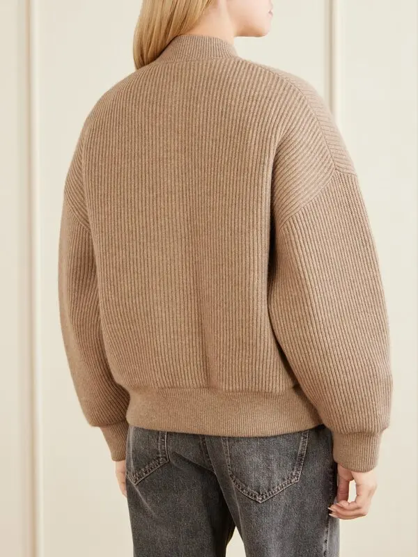 Brunello Cucinelli Cashmere Bomber Jacket - Brown